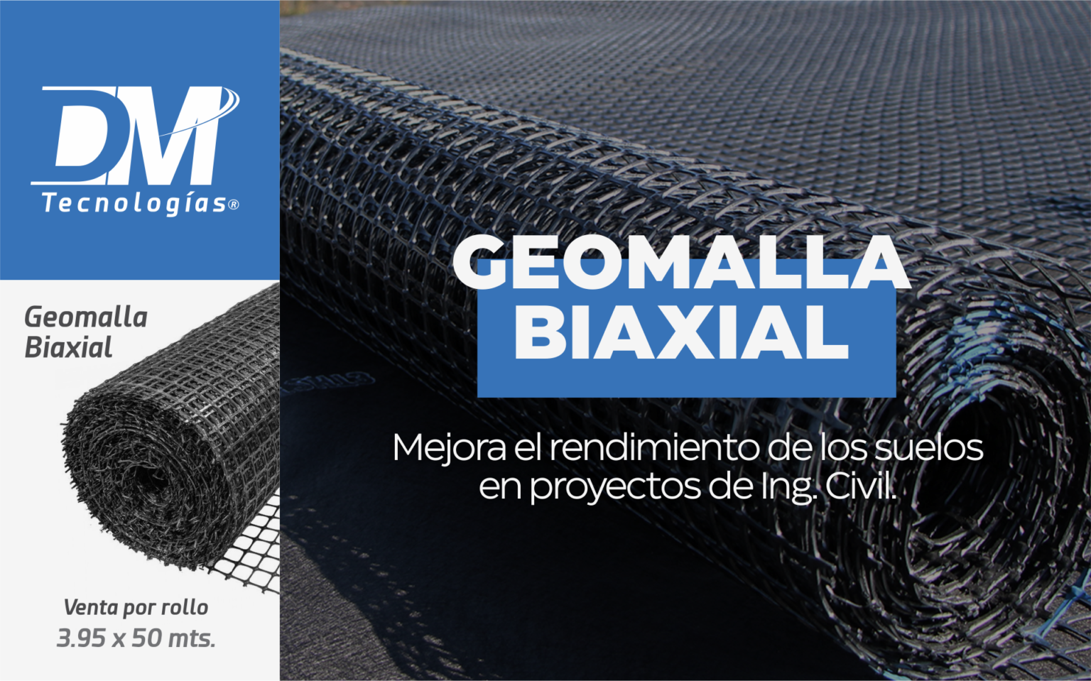 Adquiere la Geomalla Biaxial en presentación de rollo aquí en DM ...